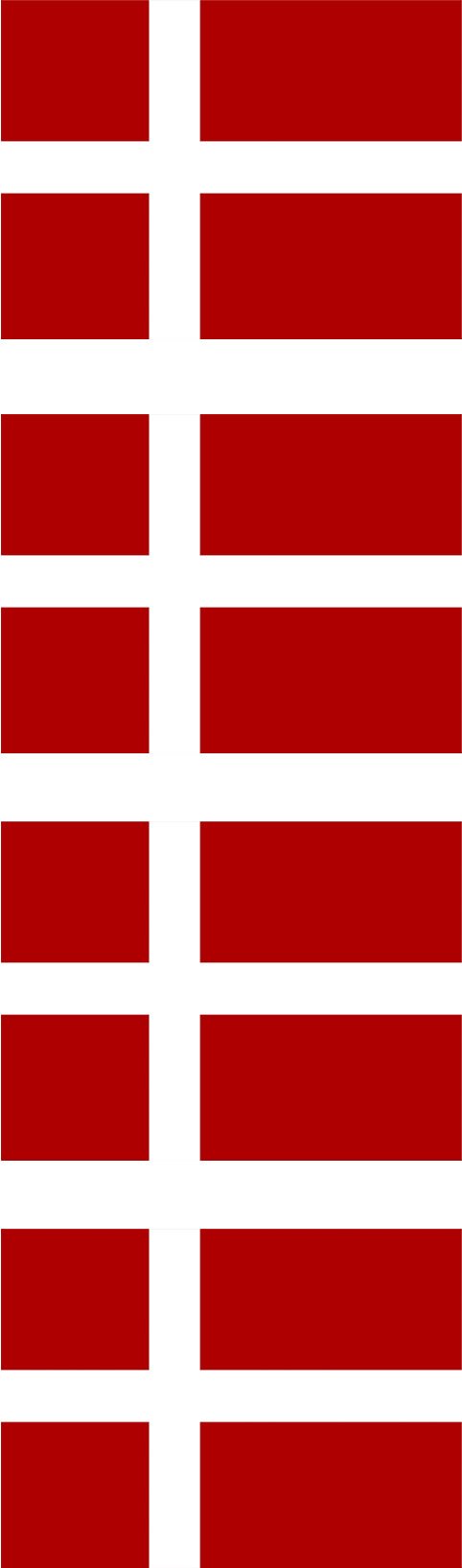 Dannebrog Flag Klistermærke / Stickers - Udendørs Vinyl 3 x 4.1 cm / 4 ...