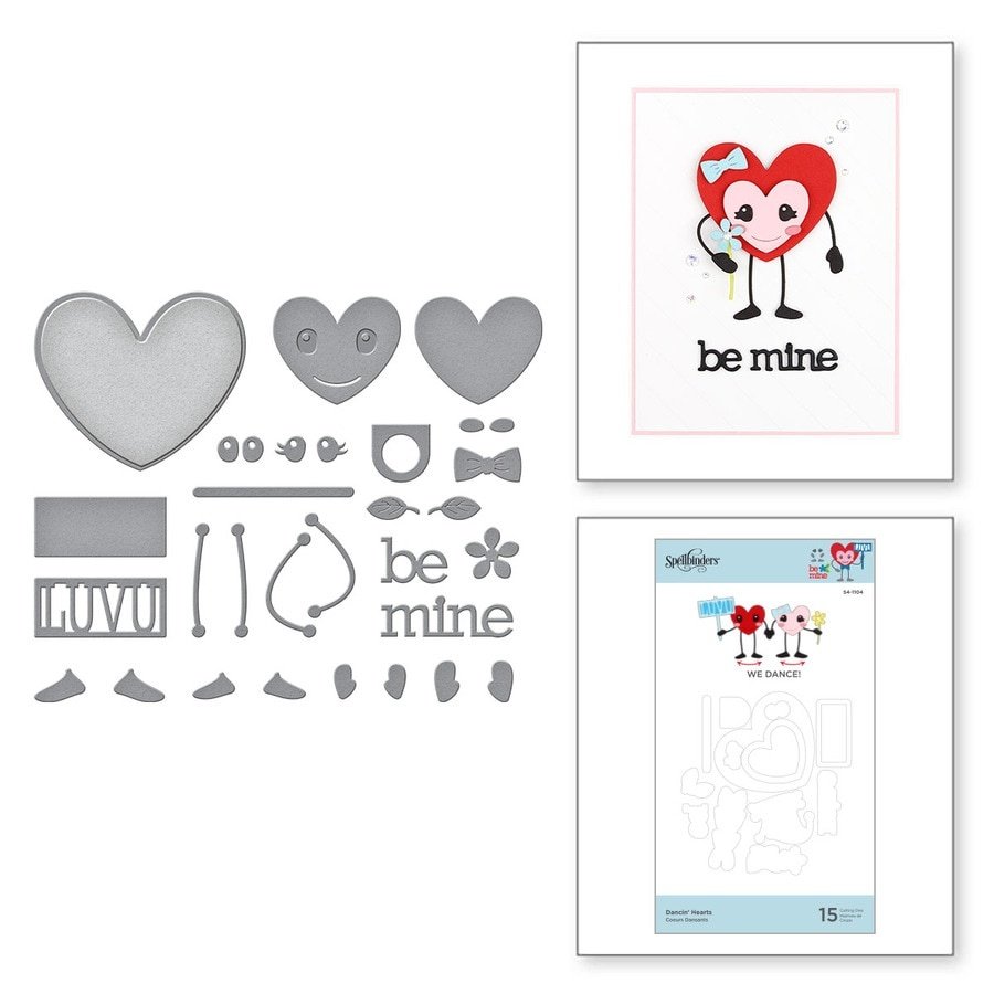 Spellbinders Dancin' Hearts Etched Dies - Spellbinders - Papirgalleriet
