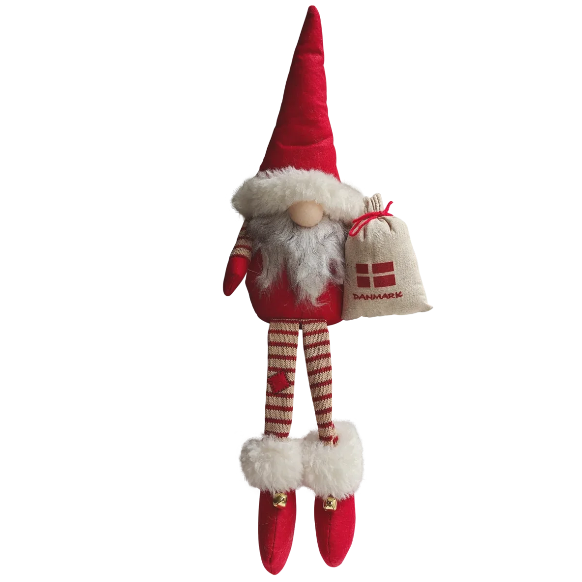 Nisse Danmark Med Slaskeben & Gave Sæk - Julepynt/Dekorationer/Nisser ...